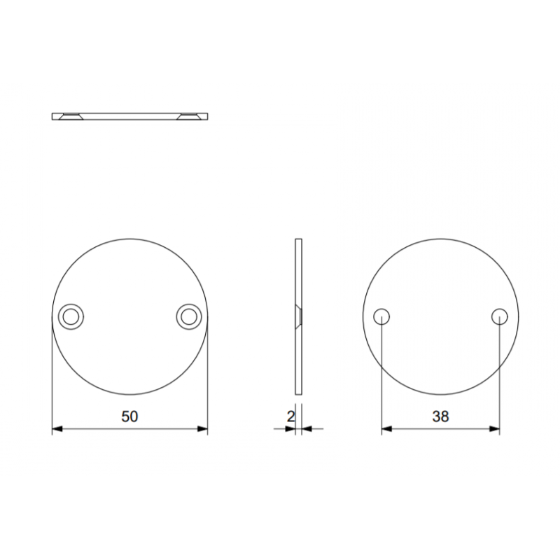 Blinde platte ronde rozet 50x2mm - RVS geborsteld kopen? | MijnIJze...