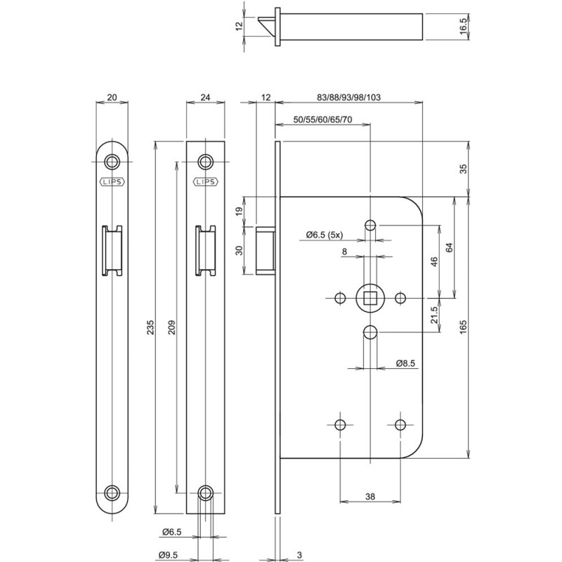 ASSA ABLOY Loopslot 2465/17T - DM 50 - 235x24mm - D1/2/3/4 kopen?